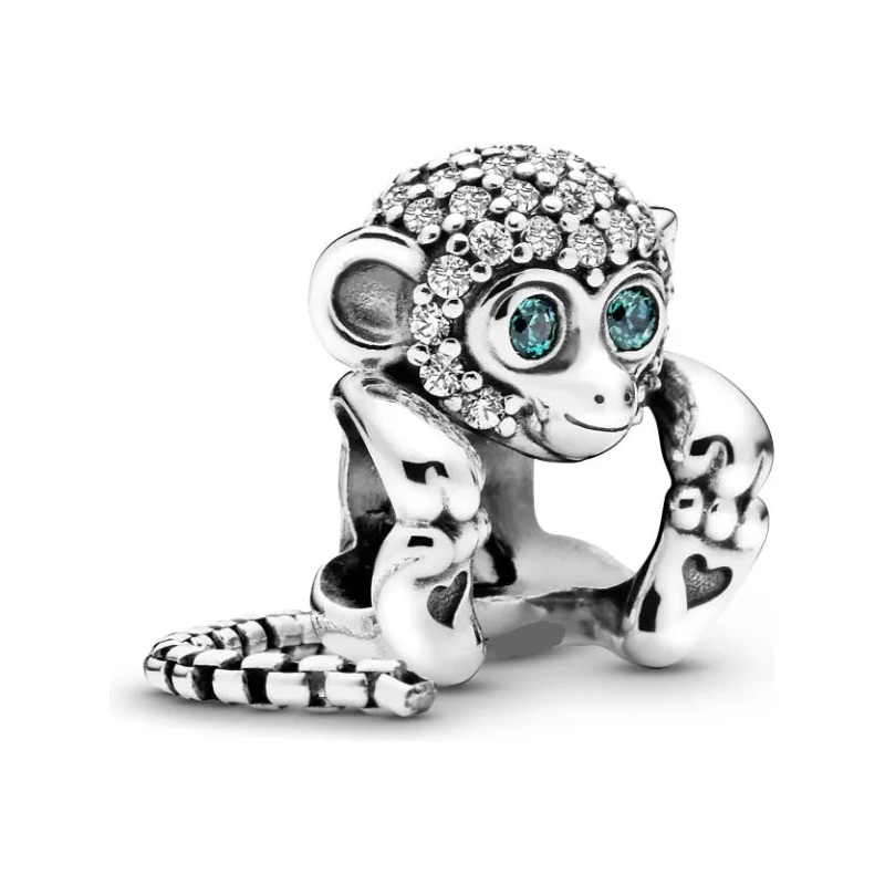 Charm Chango De Cola Larga Con Piedras Brillantes – Bijou®